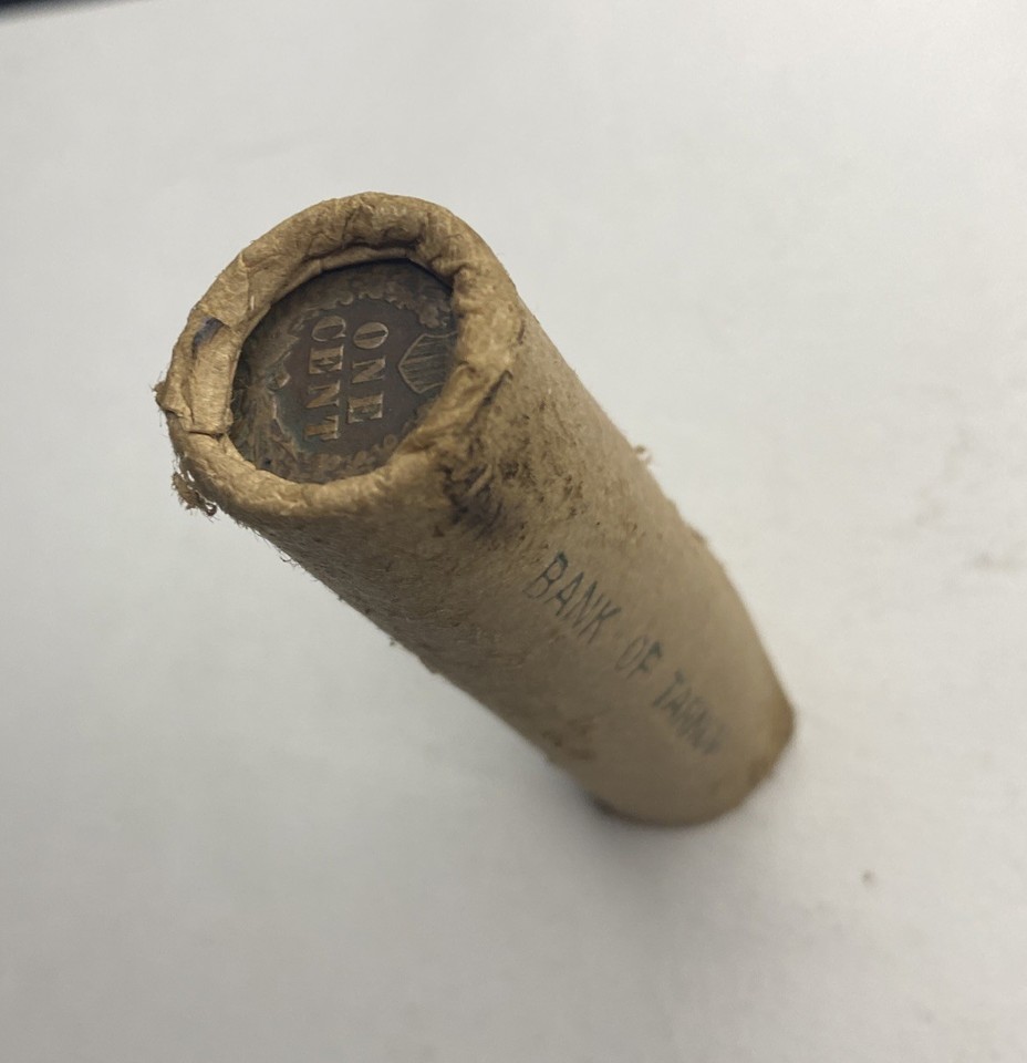 INDIAN HEAD PENNY ROLL ESTATE VINTAGE BANK COLLECTION 50 CENTS US COINS ...