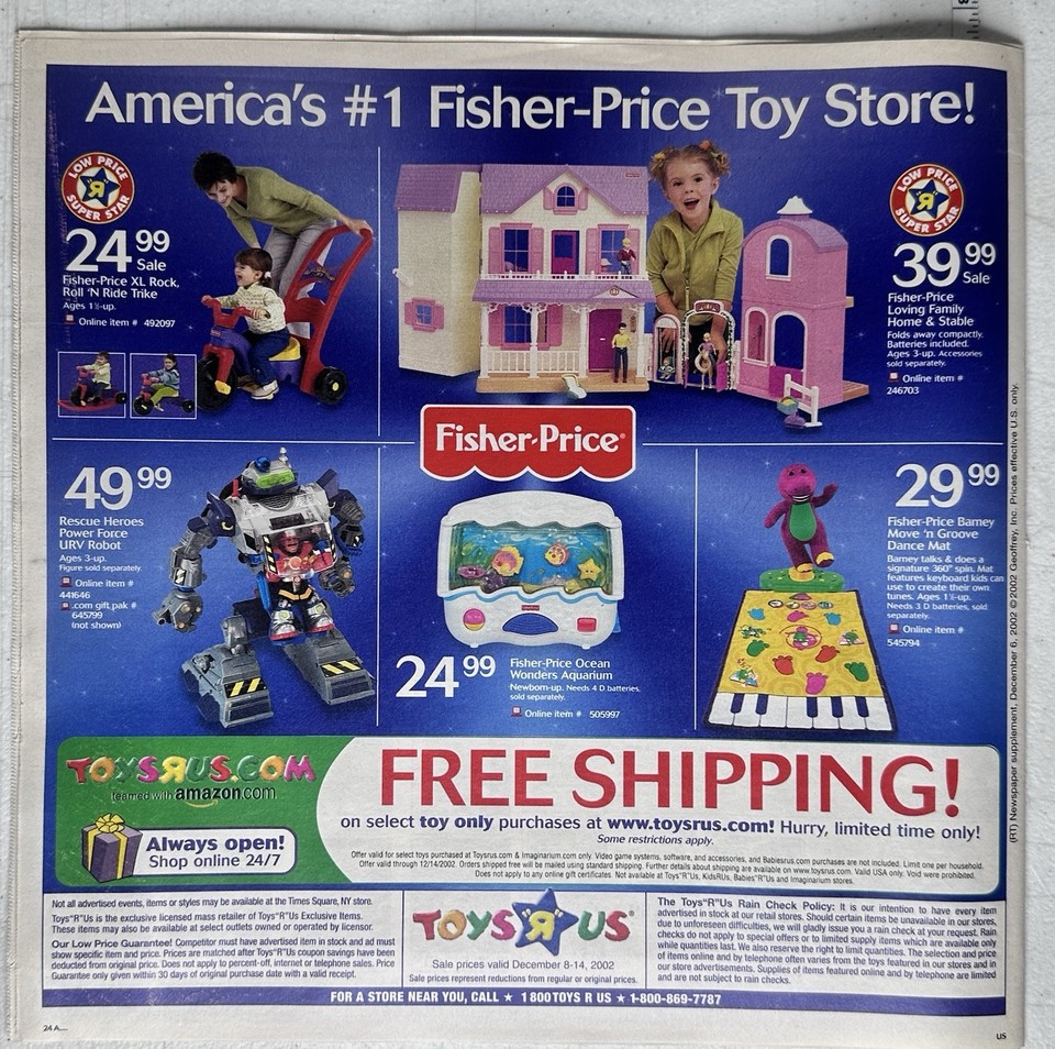2002 Toys R Us Holiday Flyer GameCube Xbox Barbie Castle Grayskull TRU ...