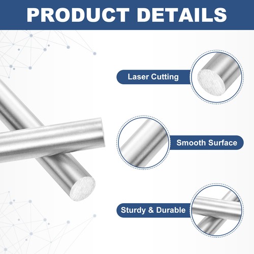 10Pcs Round Steel Rods, 2.9mm x 100mm SKD11 Steel Solid Lathe Bar Stock ...