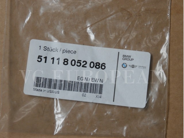 Genuine BMW OEM 51118052086 Cover Towing Lug Front Primed for sale ...