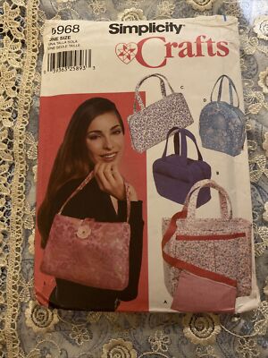 Simplicity Crafts 5968 Accessories Tote Bag Purse Handbag Uncut Pattern ...