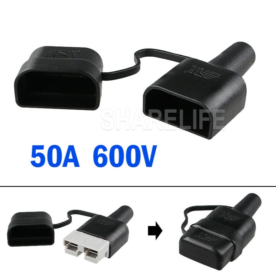 4x Waterproof 50A Anderson Plug Dust Cable Sheath Cover Black With Cap ...
