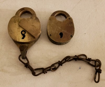 Antique Pair 1800's Brass Padlock Locks - William Bohannan Co. Brooklyn ...
