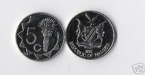 Namibia 5 CENTS KM-1 1993 x 1 Pcs First COIN UNC ANIMAL NAMIBIAN World ...