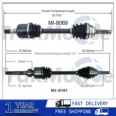 For 1985~1991 Dodge Colt 2x Front Left Front Right TrakMotive CV Axle ...