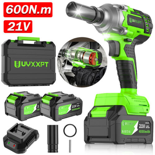 Cordless Impact Wrench 1/2 inch 21V High Torque Impact Gun with 2w/4 ...