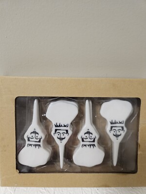 CERAMIC CHEESE MARKERS SET OF 12 CHEFS HATS BLANK FOOD LABELS NEW IN ...