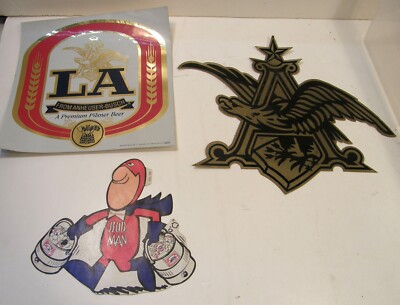 VINTAGE BUDWEISER BUD MAN LA (LIGHT) BEER ANHEUSER BUSCH STICKERS ...