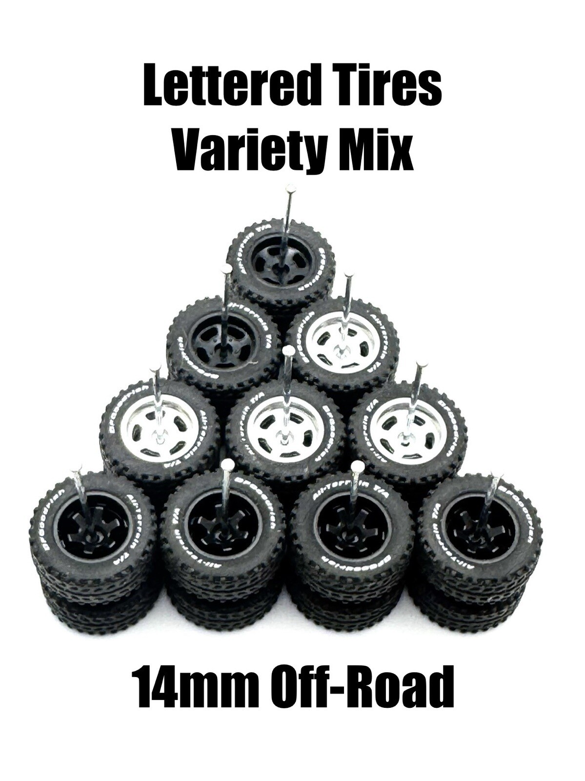 5x Sets Of Mix TE37 Lettered 14mm OFF ROAD Real Rider Wheel W/ Rubber ...
