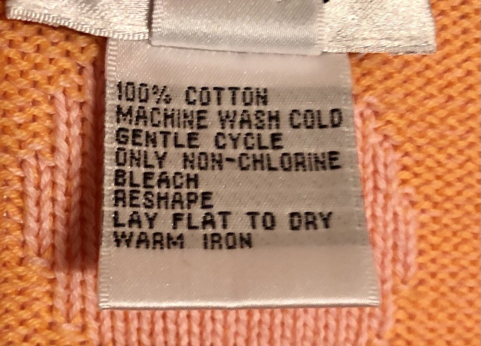 Talbots M Woman’s Sweater Cardigan, Peach With Orange Polka-dots, 100% ...