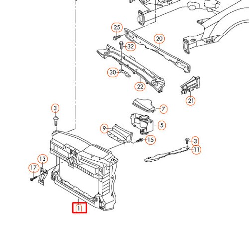 OEM VOLKSWAGEN GOLF MK6 FRONT RADIATOR SLAM PANEL SUPPORT 5K0805588E ...
