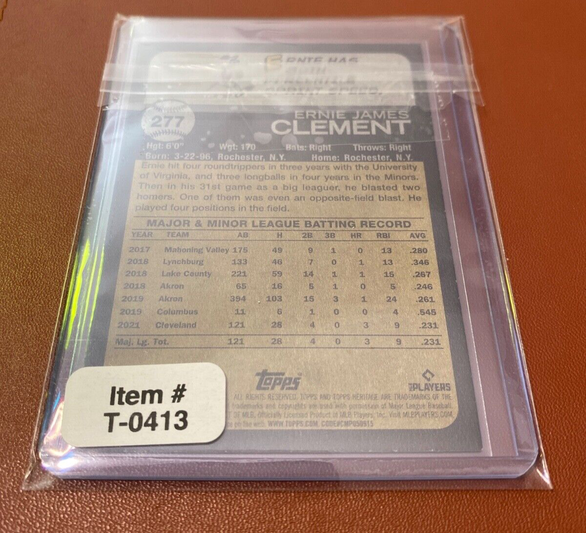 2022 Topps Heritage #277 Ernie Clement Cleveland Guardians Rookie Card ...