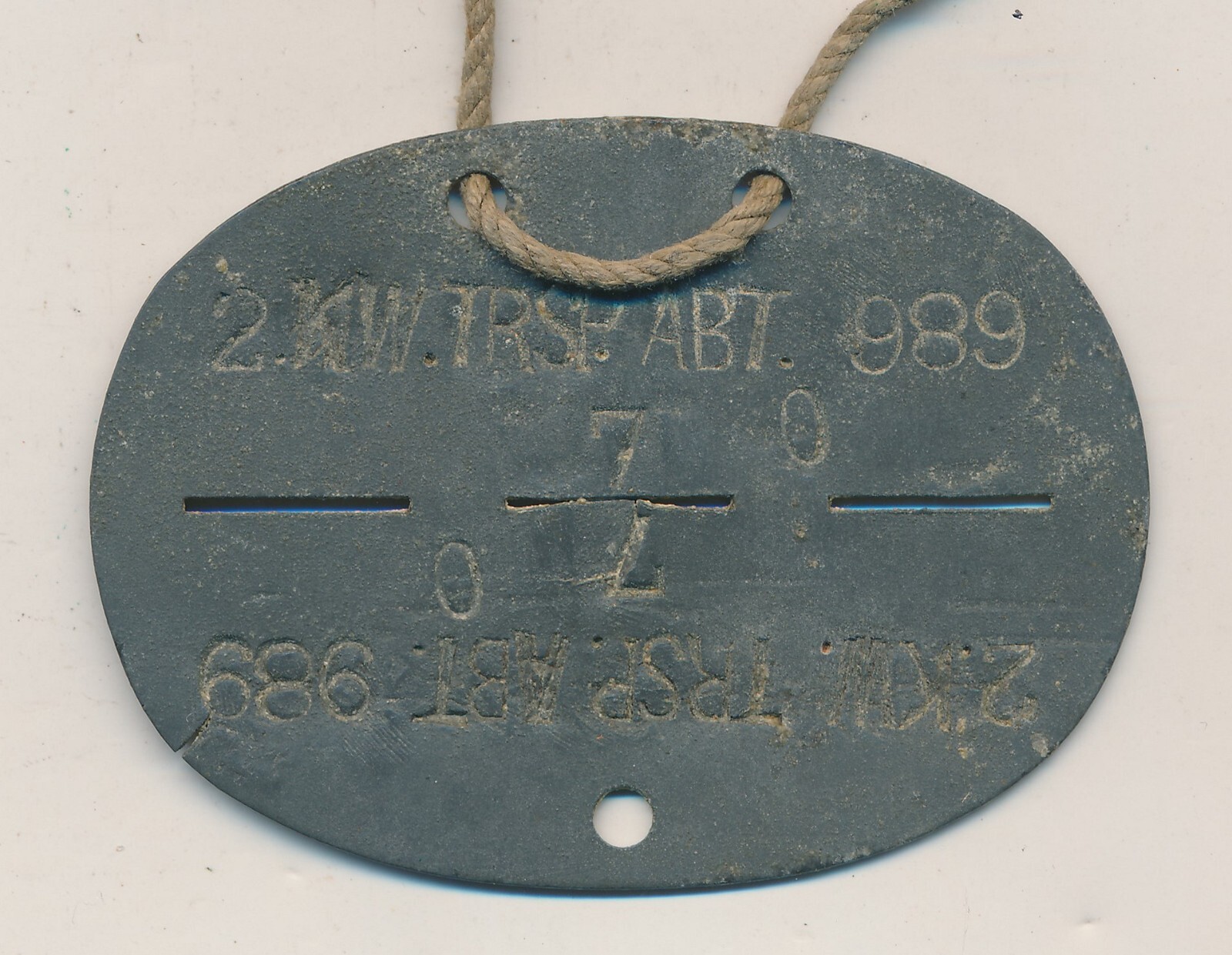 WW2 German dog tag ID identity disc soldier medal transport Heer ...