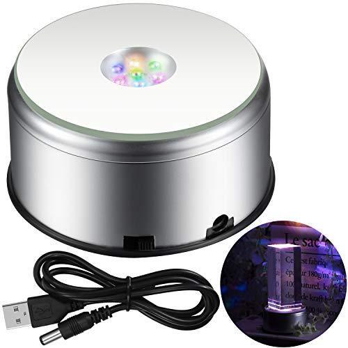 Rotating Lighted Display Base New Wooden LED Light Display Base