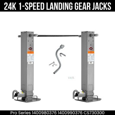 Pro Series Tandem 12K Square Trailer Jack Non-Spring Drop Leg Fixed Leg ...