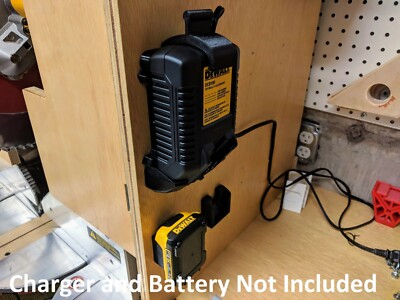 Wall Mount For DeWalt DCB100 Charger with Optional 12v Max Battery ...