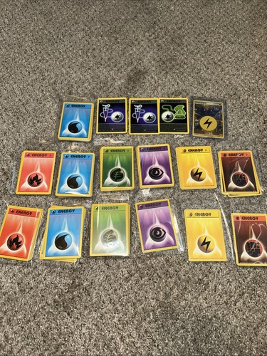 Pokémon WOTC Vintage Energy 130+ Card Lot. Base Set, Set 2, Gym Heroes ...