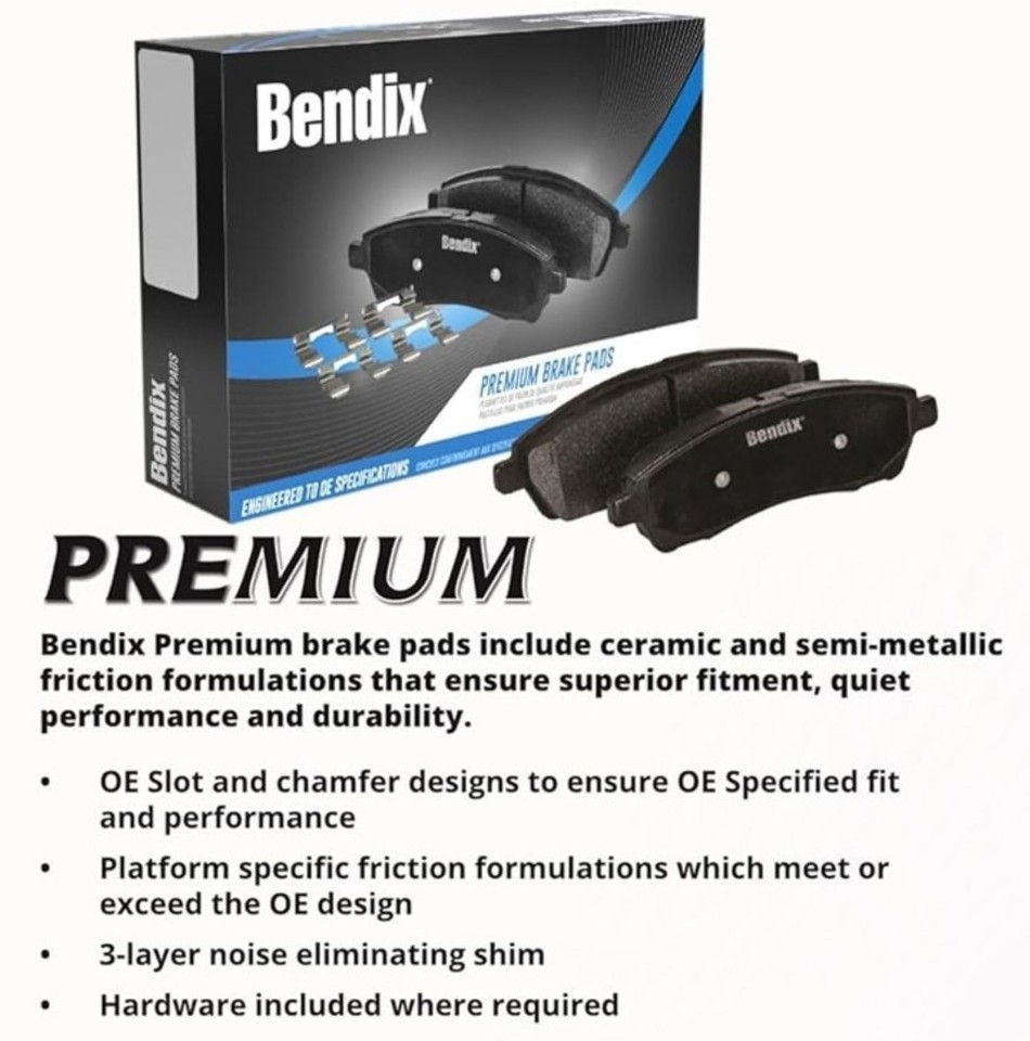 Bendix Premium Ceramic Brake Pads Oe Replacement For Buick Chevrolet ...