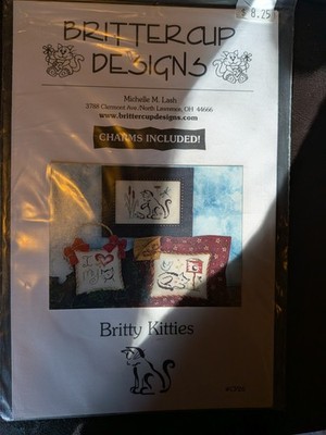 Brittercup Designs Britty Kitties Cross Stitch Pattern With Charms | eBay