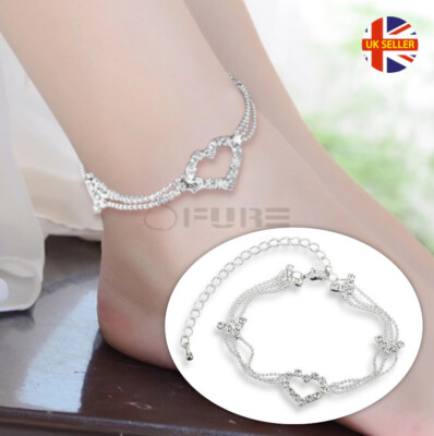 Charm Anklet Foot Chain Ankle Bracelet Rhinestone Cubic Zirconia ...