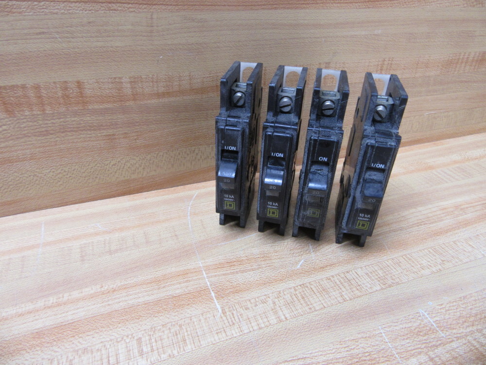 Square D QOU120 Circuit Breaker 20A 1 Pole 120/240V 41853 (Pack of 4 ...