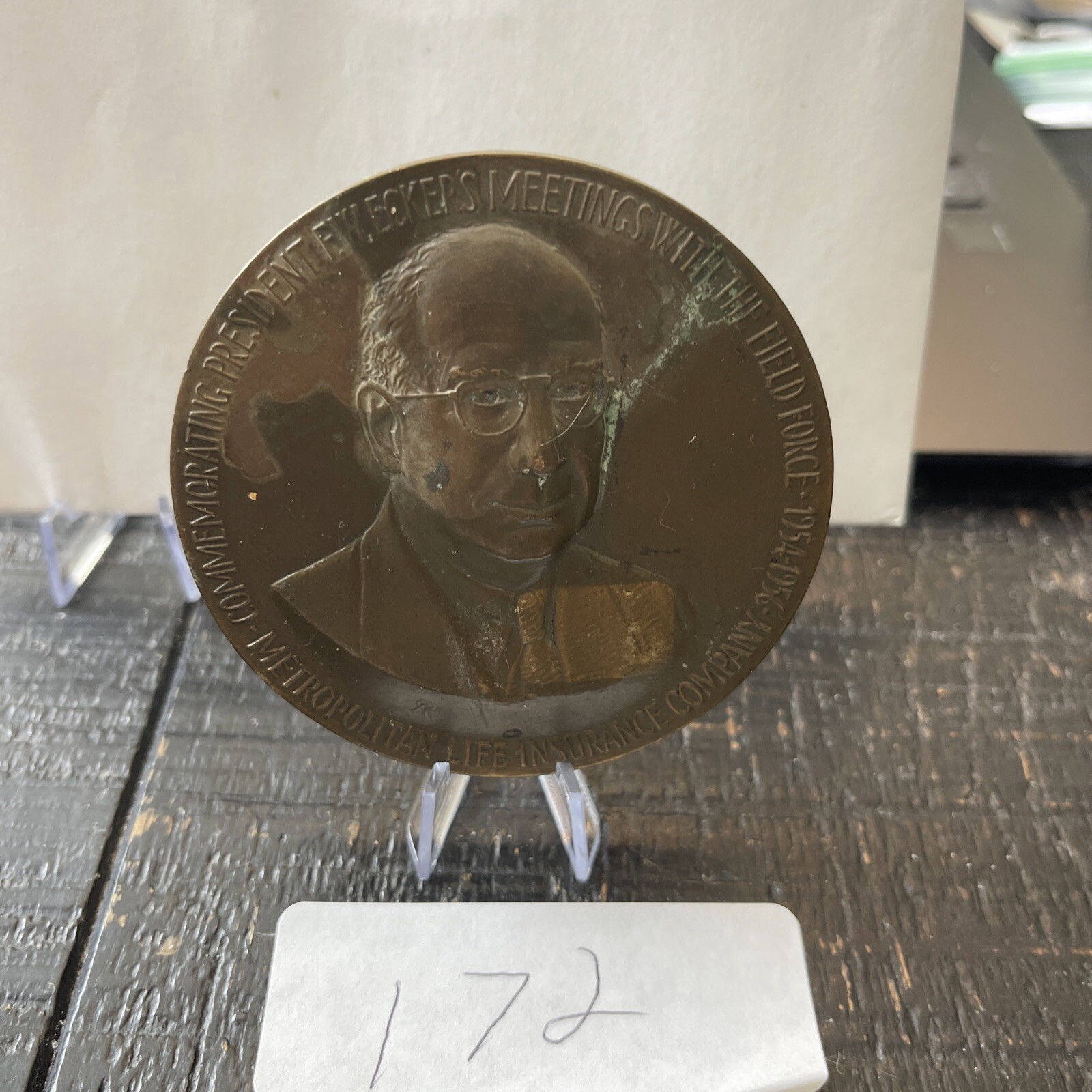 3 inch bronze medallion/paperweight/medal metropolitan life insurance ...
