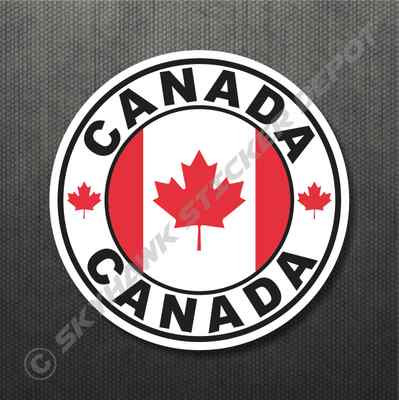 4" Canadian Circle Flag Decal Bumper Sticker Canada Maple Leaf Sticker ...