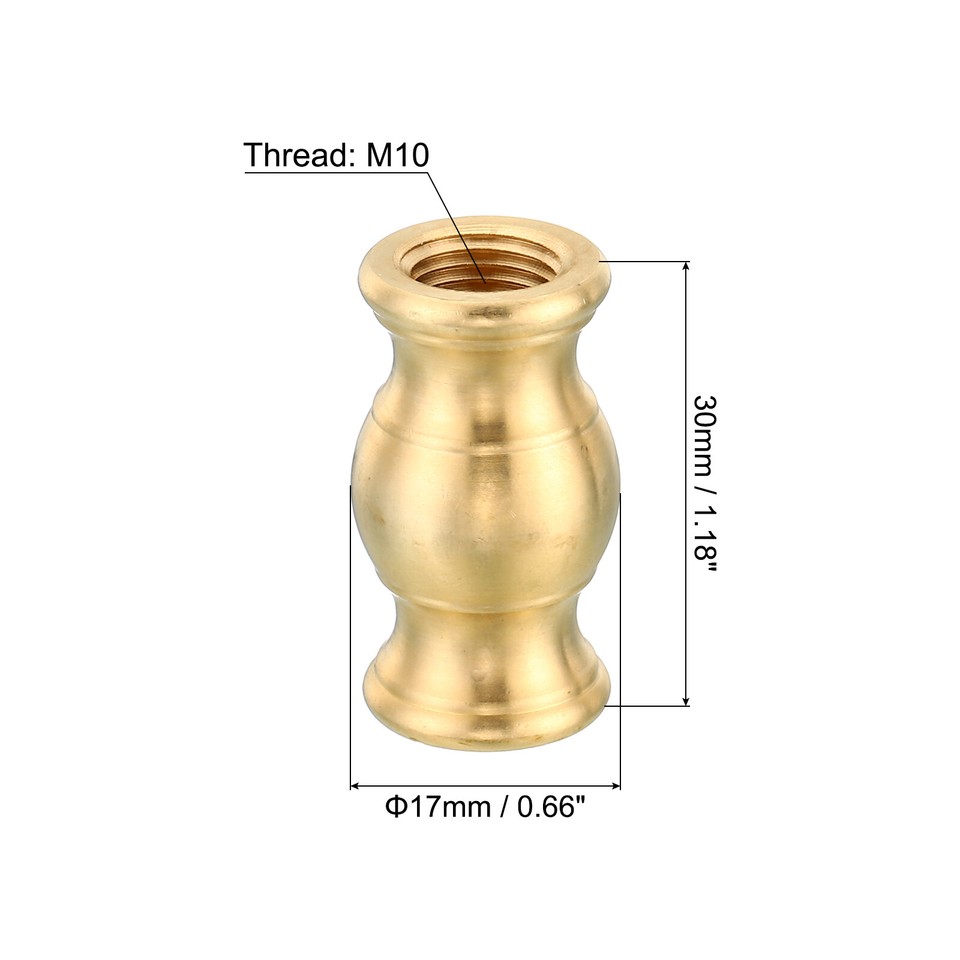 2pcs M10 Thread 17x30mm Lamp Pipe Brass Coupling Threaded Lamp Rod ...