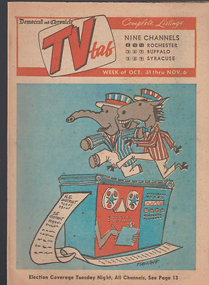 Democrat & Chronicle TV Tab Magazine October 31 1966 Election Coverage ...