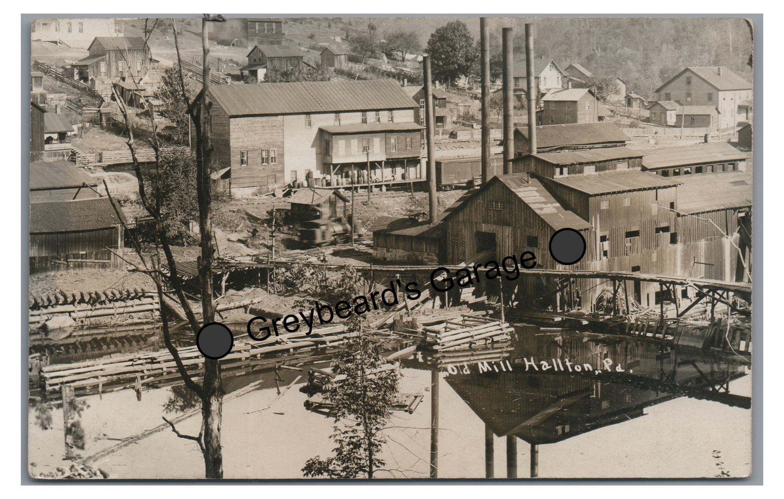 RPPC Shawmut Line Railroad Mill Sawmill HALLTON PA Elk Co Real Photo ...