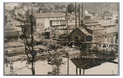 RPPC Shawmut Line Railroad Mill Sawmill HALLTON PA Elk Co Real Photo ...