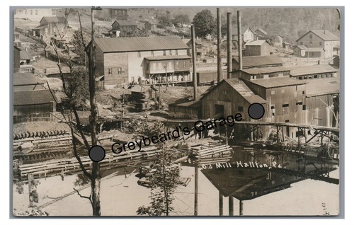 RPPC Shawmut Line Railroad Mill Sawmill HALLTON PA Elk Co Real Photo ...