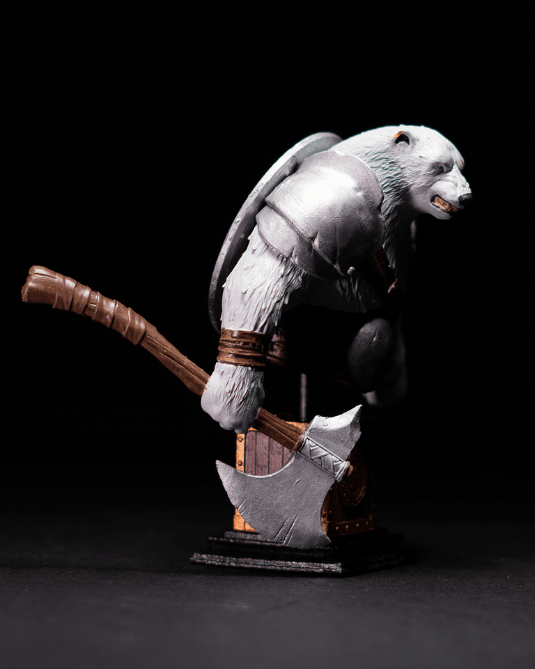 DnD Polar Bear Axe Warrior Mini 32mm Scale (unpainted) | eBay