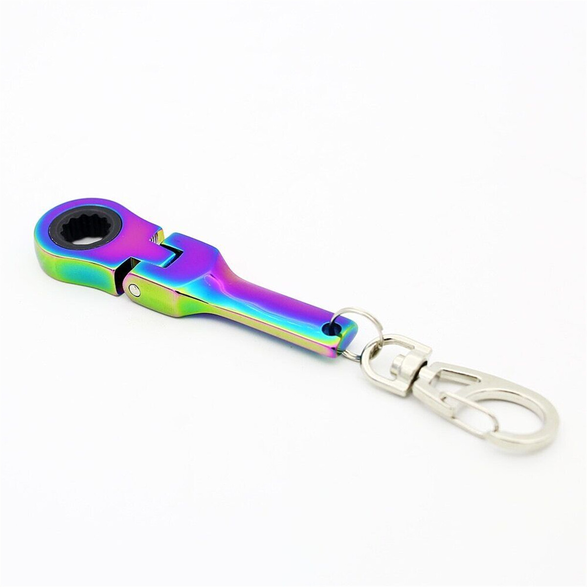 1pc 10mm Mini Shaped Wrench Tool Metal Keychain Key Chain Ring Keyring ...