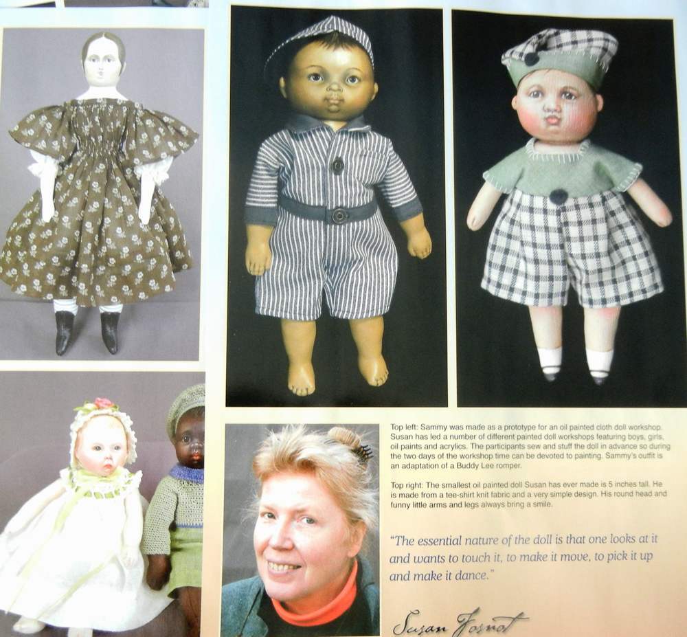 Hand Painted Cloth Rag Folk Dolls of Susan Fosnot - 9p History Article ...