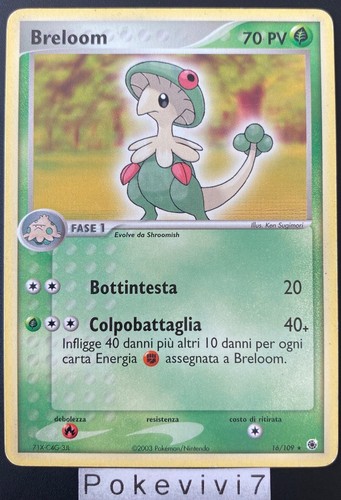 Carte Pokemon BRELOOM 16/109 RARE Bloc EX Italien ITA | eBay