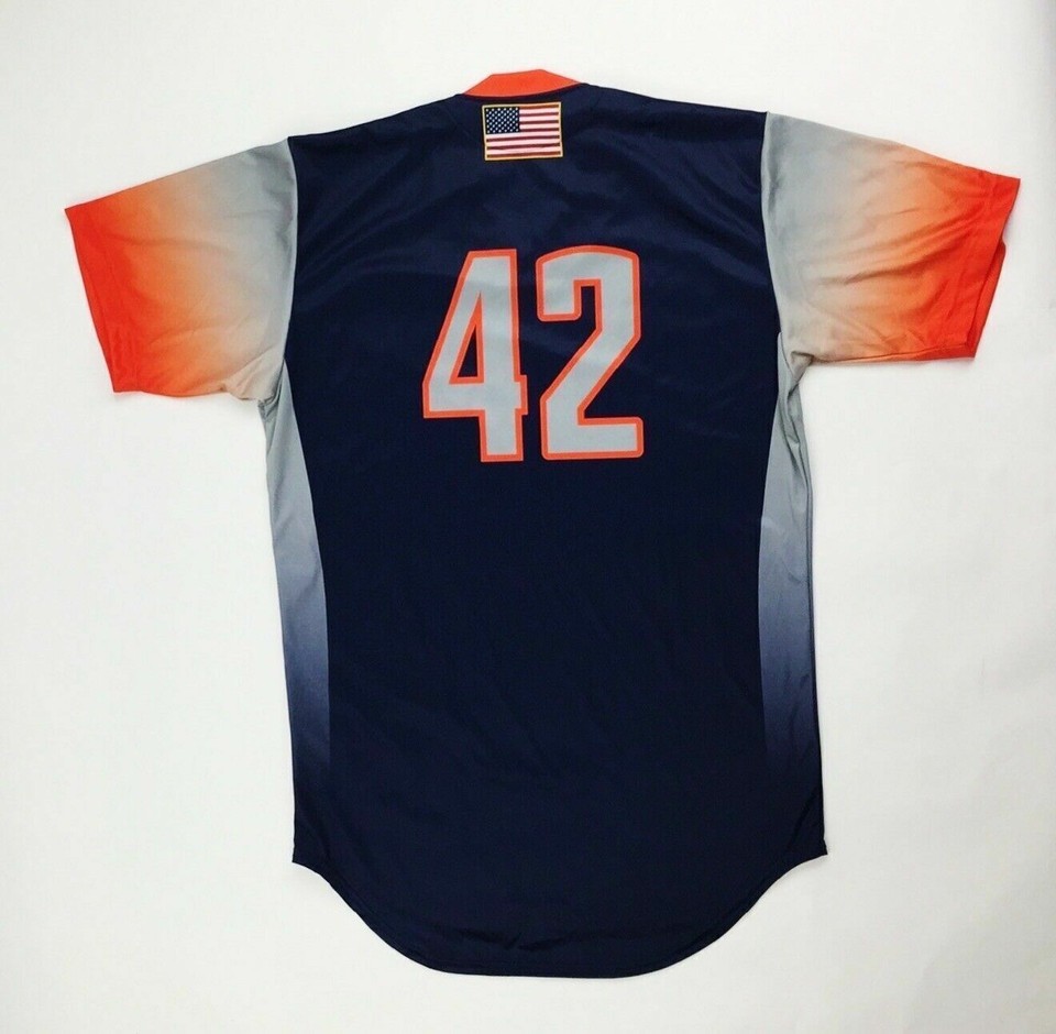 Rawlings Virginia Short Sleeve Baseball Jersey Mesh Men's Medium Navy ...