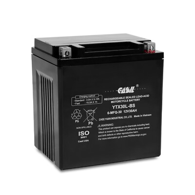 Casil YTX30L-BS Power Sports Replacement Yuasa YIX30L Motorcycle ...