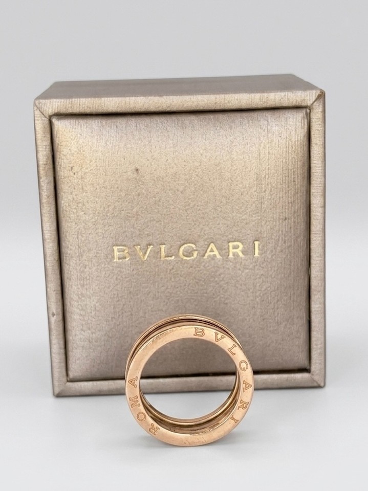 BVLGARI B.zero1 Roma Limited Edition 18K Rose Gold Brown Ceramic Ring ...