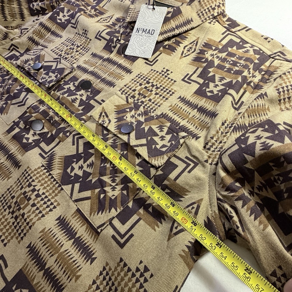 Nomad Men's Brown Aztec Ramsey Twill Western Long sleeve shirts Lined ...