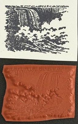 Rubber Stamp Cascading Waterfall Small Unmounted | eBay