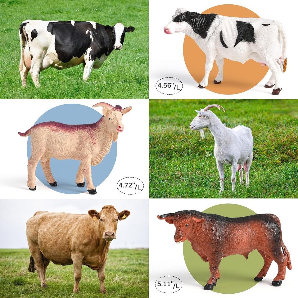 Large Farm Animal Figures Farm Truck 23pcs Cow Horse Sheep Pig Play Set ...