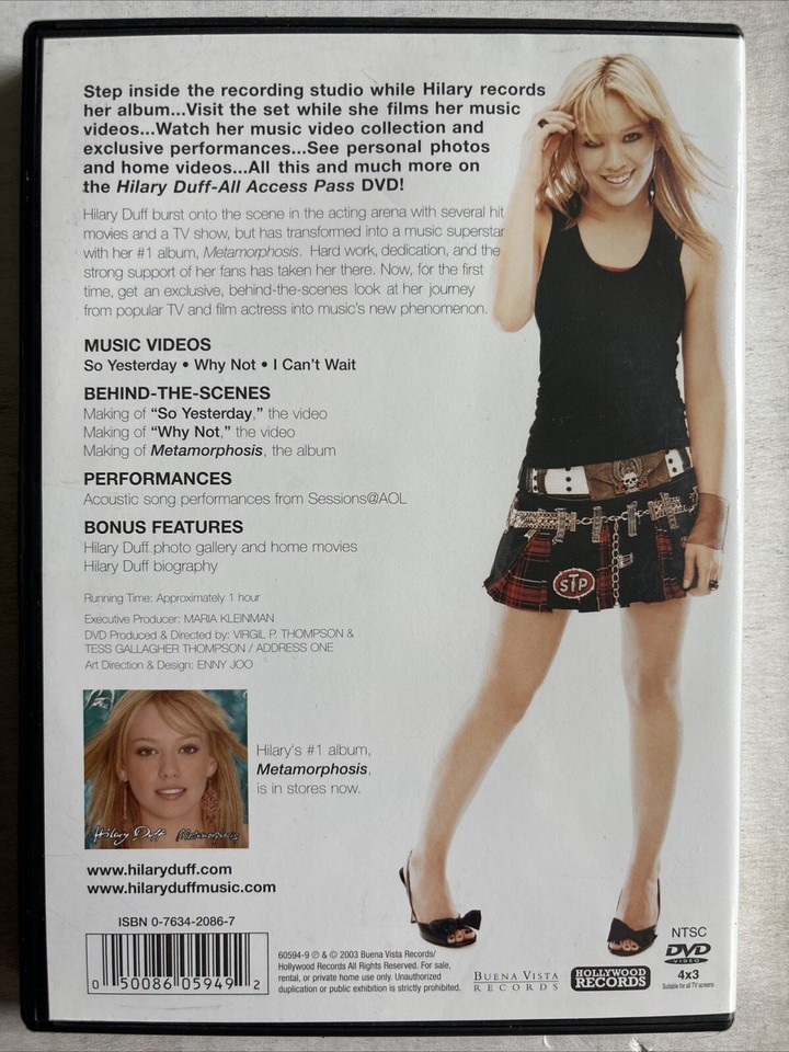 Hilary Duff - DVD - Metamorphosis - All Access Pass | eBay