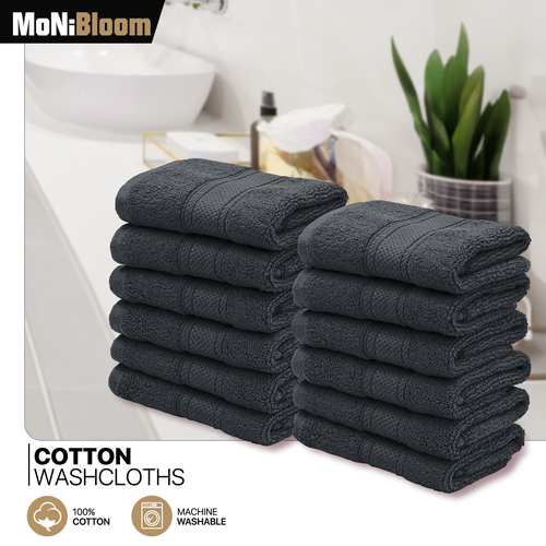 12 Pcs Absorbent Ultra Soft Washcloth Set 12"x12" Premium 100% Cotton ...