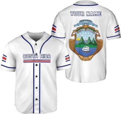 Personalized Costa Rica Baseball Jersey, Costa Rican Baseball Jersey ...