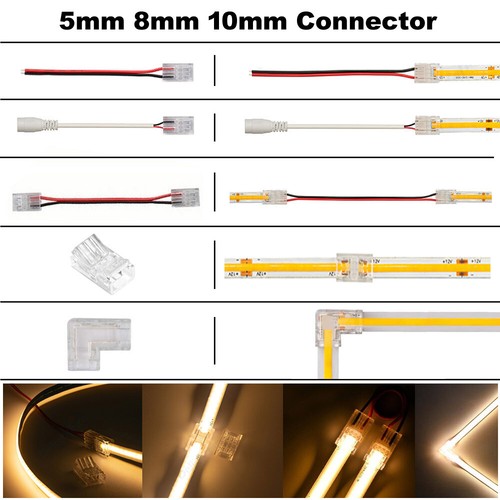 2pin COB LED Strip Connector Extension Wire Terminal Corners For LED ...