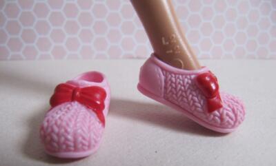 Holiday Bow Pink Barbie/Skipper DOLL Bedroom Bathroom Slipper Shoe ...