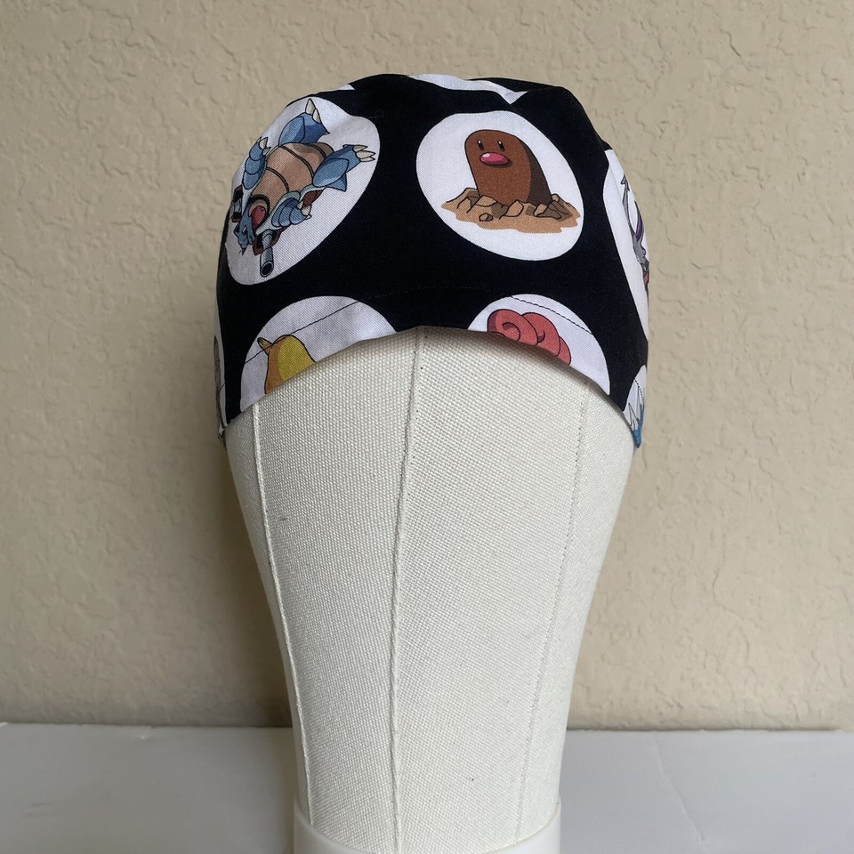 Pokemon Mens Surgical Scrub Cap, Black| Nurse, Doctor Hat Pokemon ...