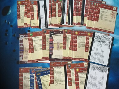 WOTC D&D Miniatures Stat Cards! 100 Count of Common, Uncommon & Rares ...