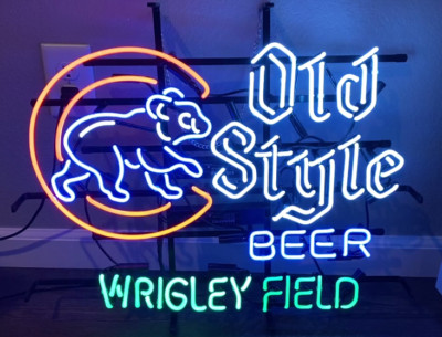 Chicago Cubs Old Style Beer Wrigley Field 24"x20" Neon Sign Lamp Light ...